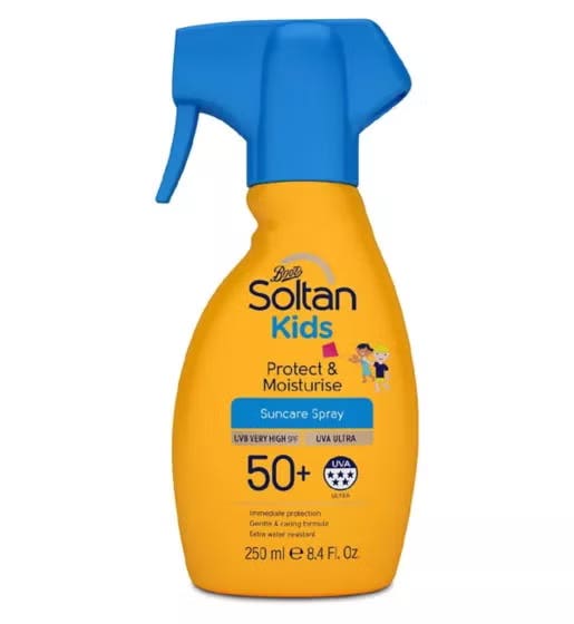 Soltan Kids Protect & Moisturise Suncare Spray Spf50+ 250ml | Boots Kuwait